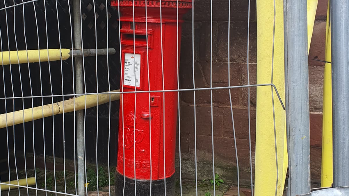 Building work puts postbox behind bars | rossgazette.com